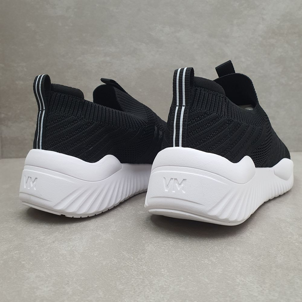 Tênis Via Marte Calce Fácil Em Knit - Preto - Vanda Calçados