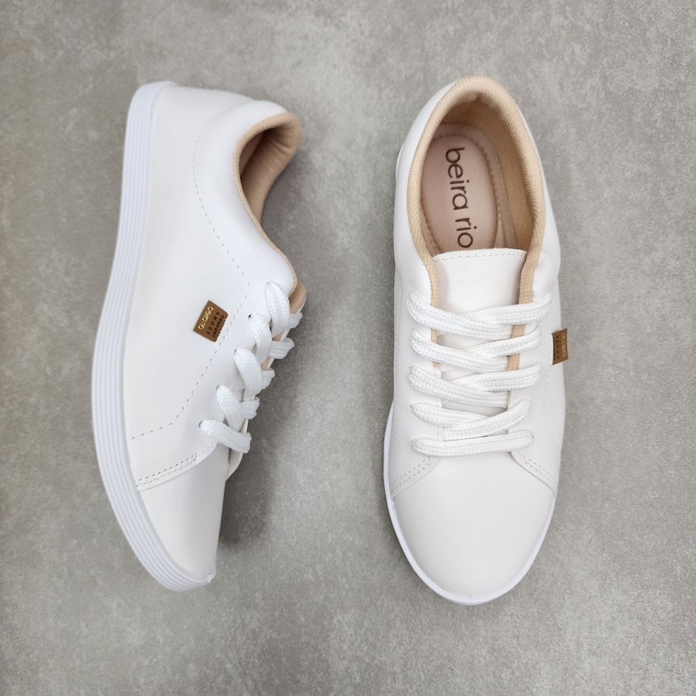 Tênis Beira Rio Casual - Branco - Vanda Calçados