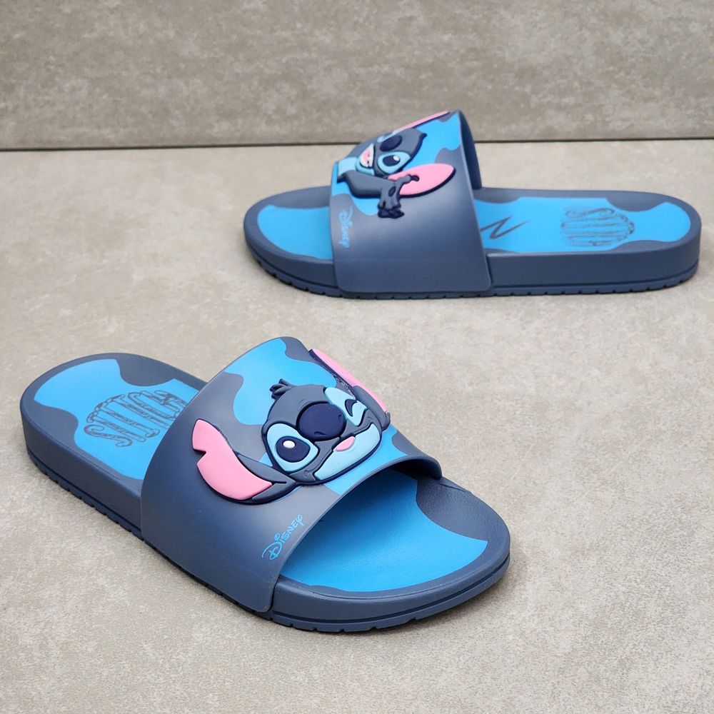 Chinelo Slide Grendene Kids Disney Mania - Stitch - Azul - Vandinha