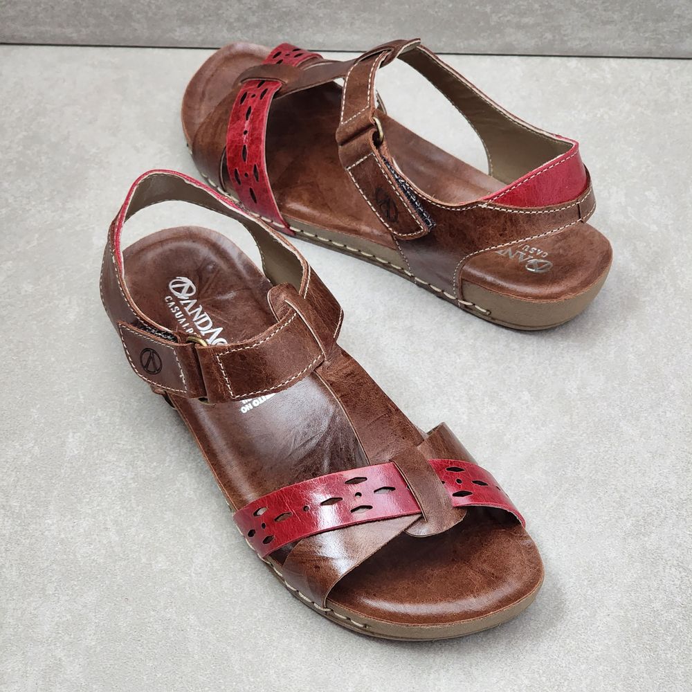Sandália Andacco Goa Laser Em couro - Marrom - Vanda Calçados