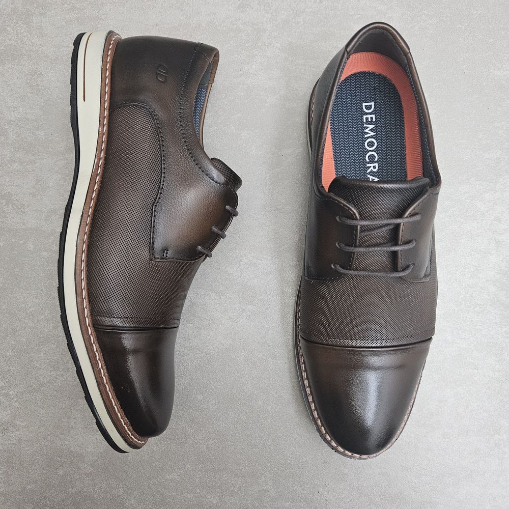 Sapato Masculino Democrata Metropolitan Oliver Cadarço - Marrom - Vanda ...